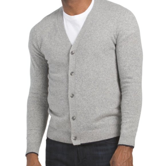 LACHLAN | Sweaters | Nwt Lachlan Light Grey Merino Cashmere Button ...